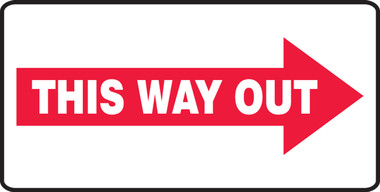This Way Out Sign Arrow Right