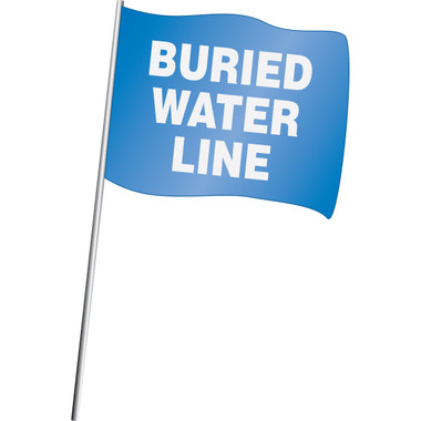Buried Water Line Marking Flag for utility work.