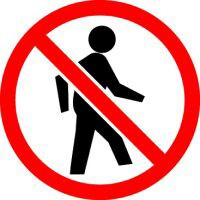 No Pedestrians ISO Symbol,