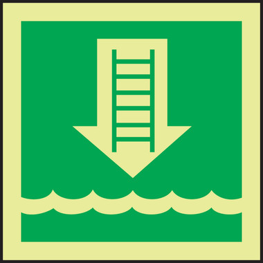 Embarkation Ladder IMO Sign that glows in the dark.