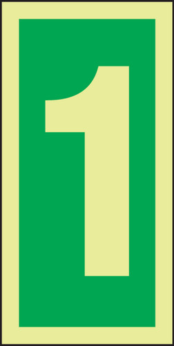 Number 1 IMO Sign that glows in the dark or low light.