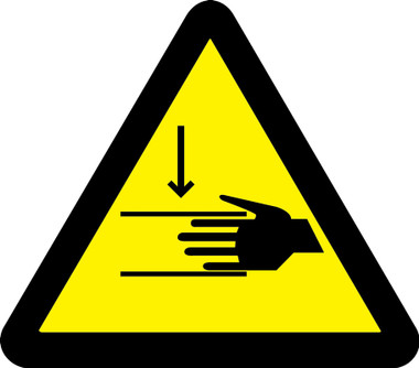 ISO Safety Sign- Crush Hazard - Plastic - 6''