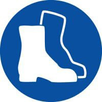 Wear Foot Protection ISO Safety Sign provides warning