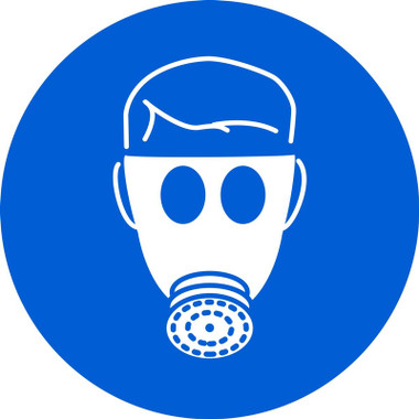 ISO Mandatory Safety Sign- Wear Respiratory Protection - Plastic - 6''