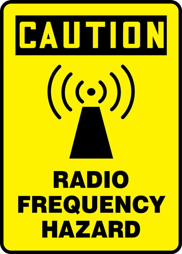 Radio Frequency Hazard Sign 14" x 10" Plastic