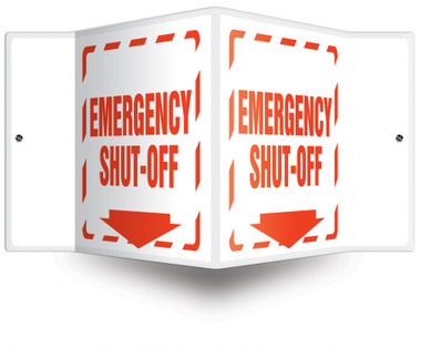 3D Emergency Shut-Off Safety Sign