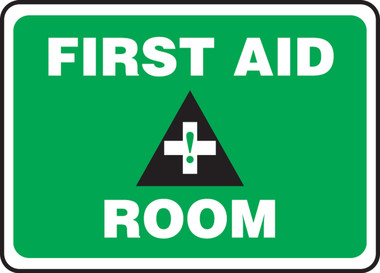 First Aid Room - 10" x 14" - Adhesive Vinyl - Safety Sign