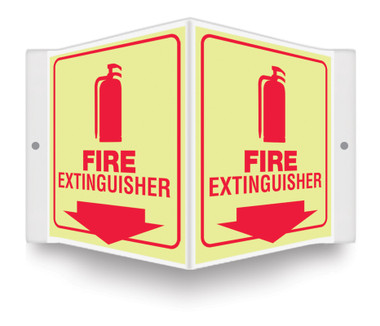 Fire Extinguisher - 3D 6" x 5" - Safety Panel - Glow Projection Sign ...