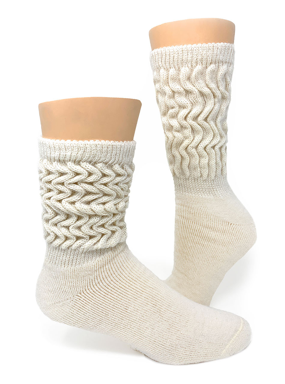 Scrunchy Slouch Socks - Off White | Warrior Alpaca Socks
