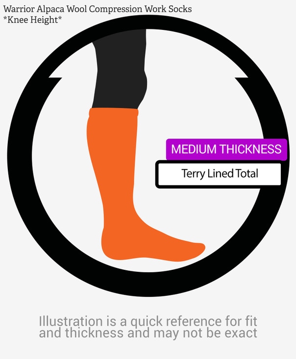 Alpaca Light Compression Work Socks | Crew Length | Warrior Alpaca Socks