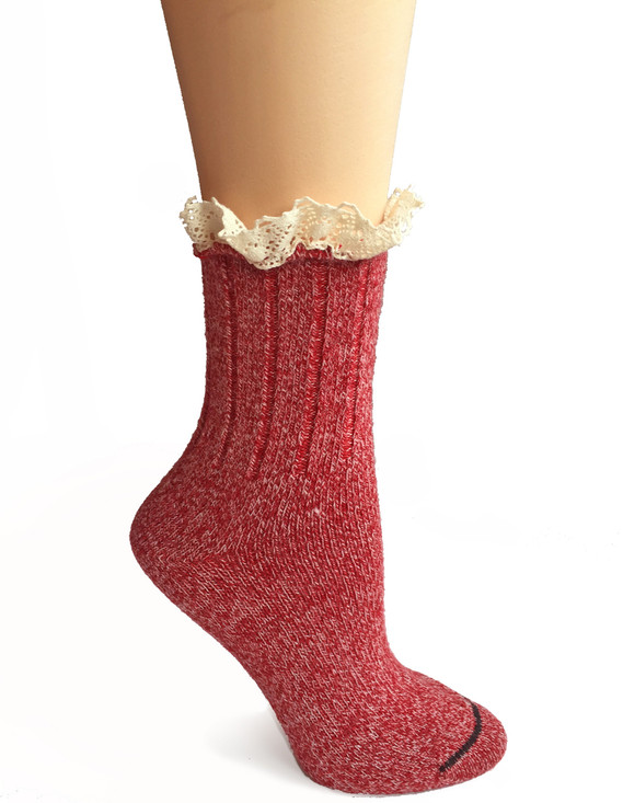 Lace-Trimmed Boot Socks - Warrior Alpaca Socks