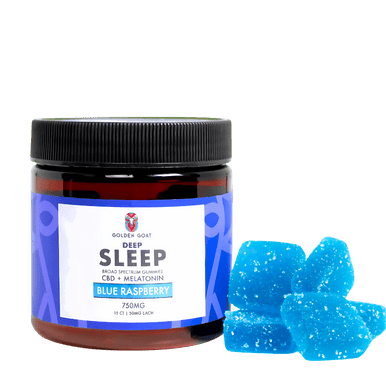 Golden Goat Deep Sleep CBD + Melatonin Gummies – Blue Raspberry