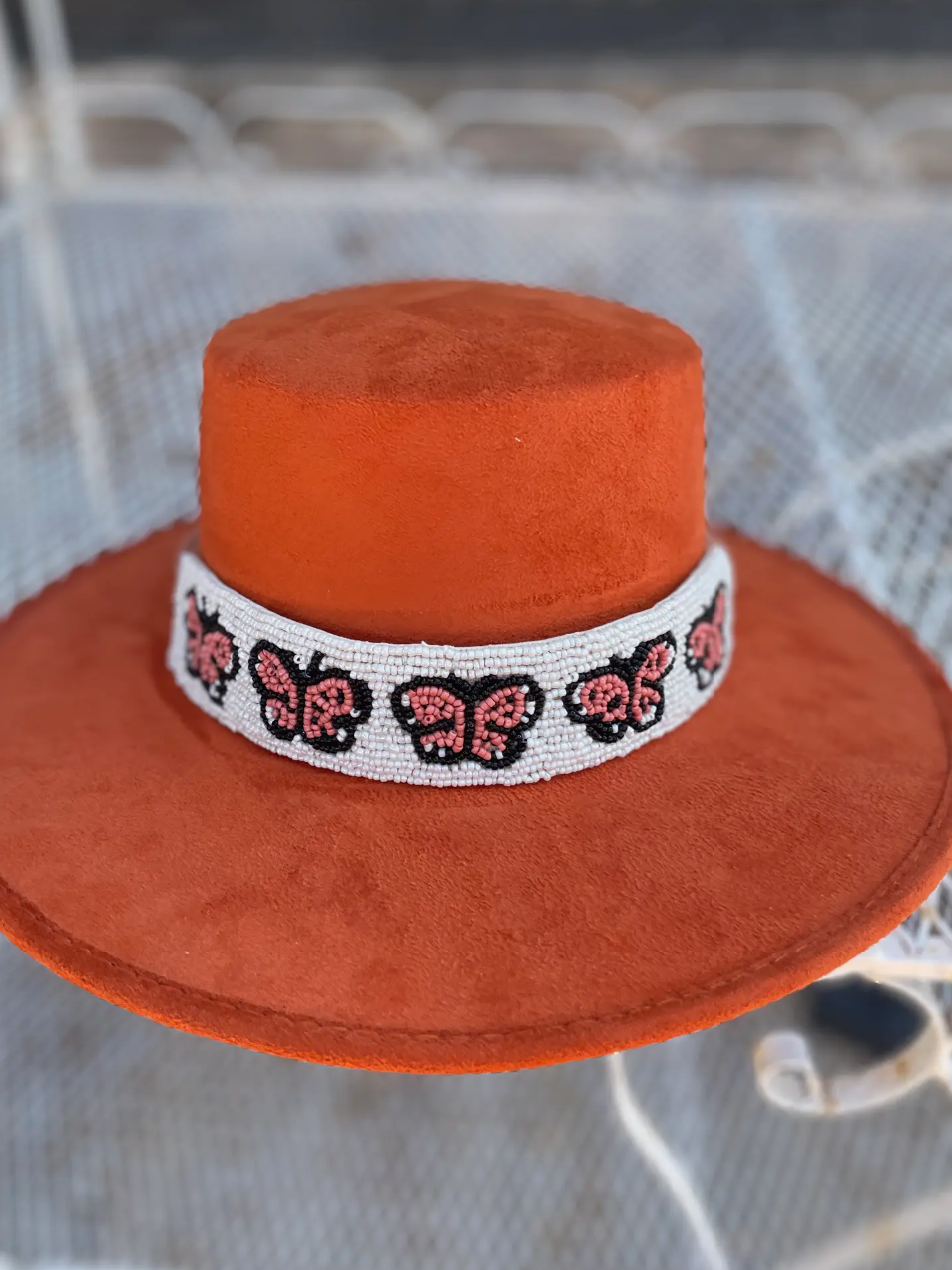 Austin Custom Hat Bar with Hats, Hat bands, Feathers, Trim, and More!