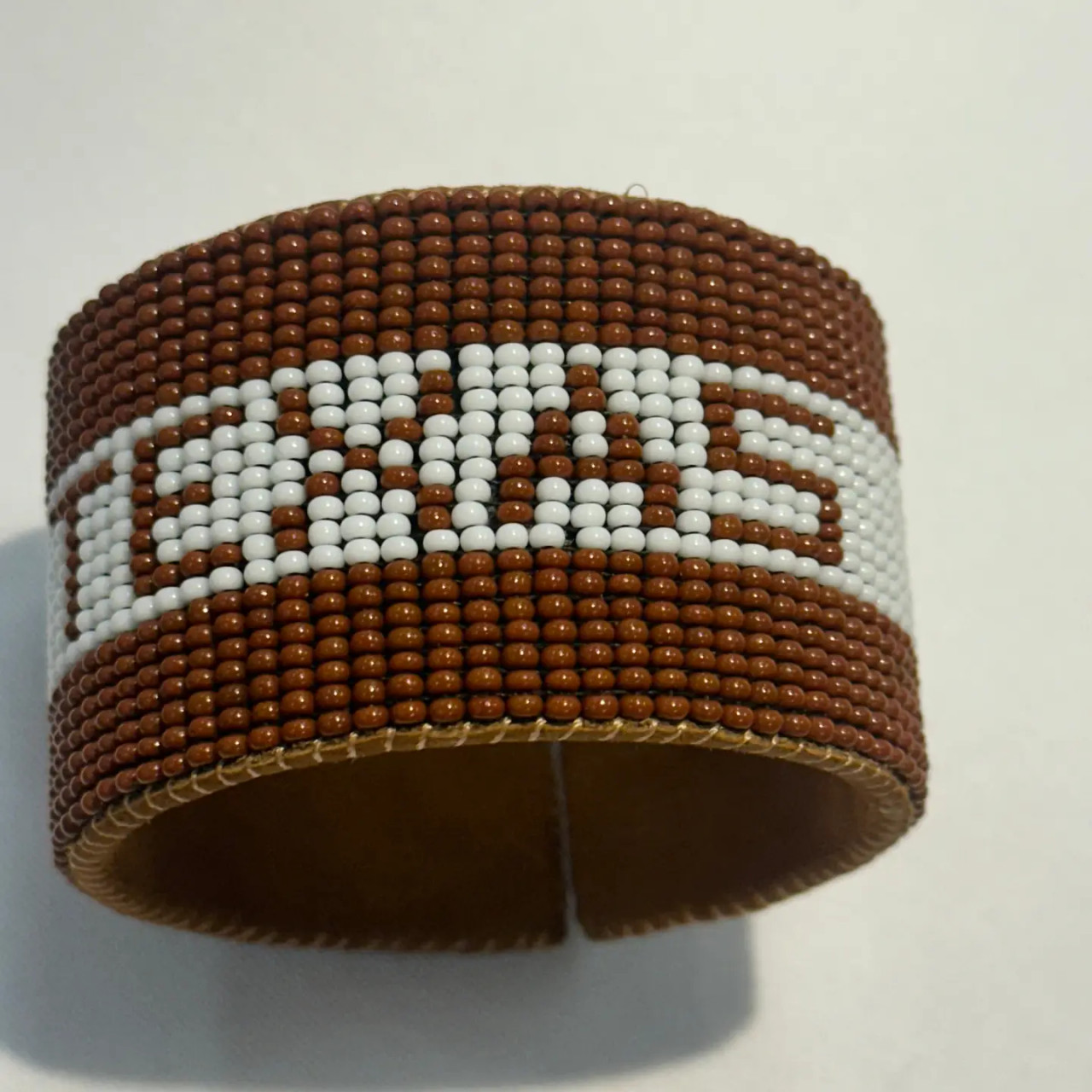 Burnt Orange White Striped Texas Cuff - Longhorn Fashions