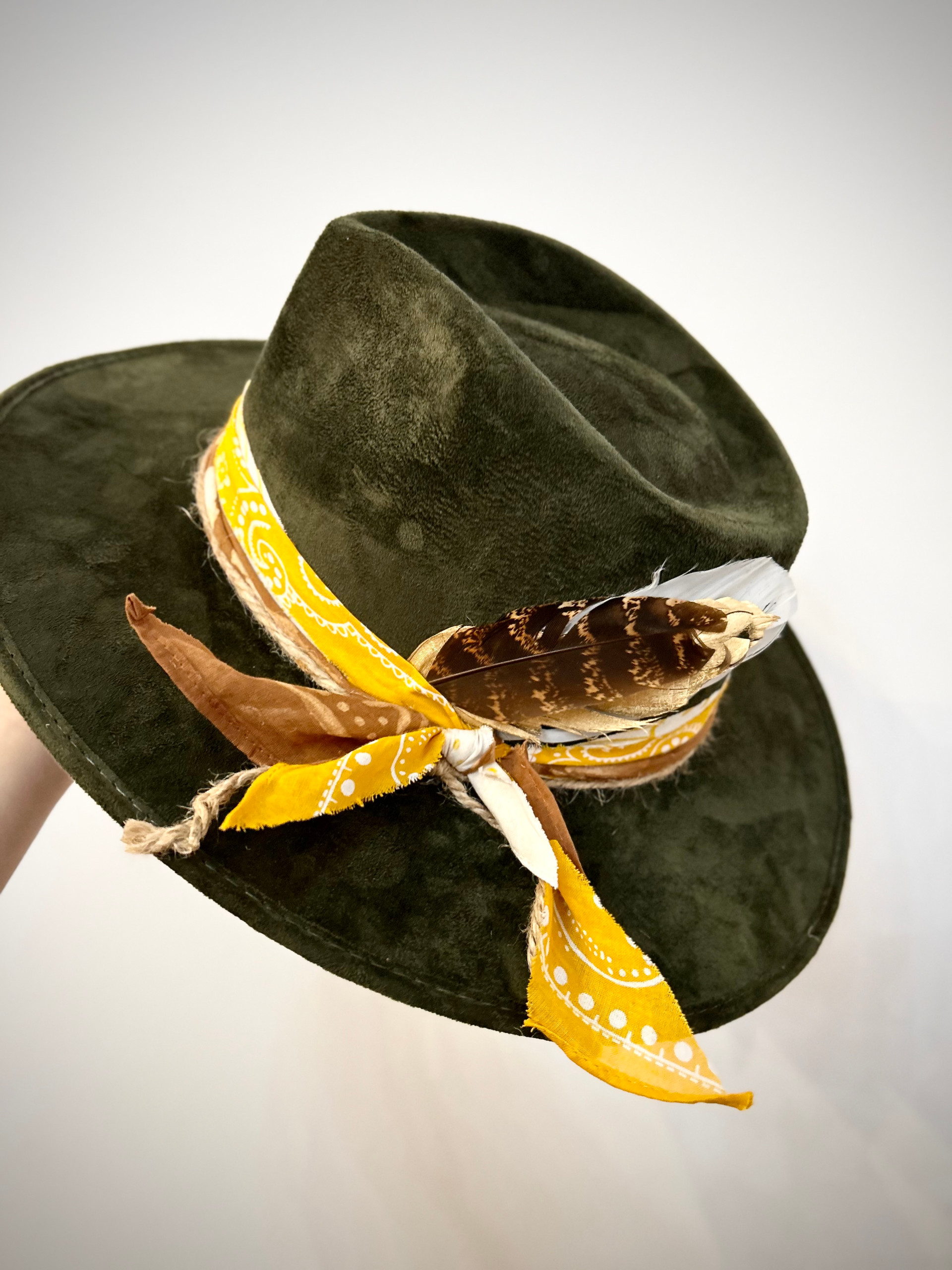 Austin Custom Hat Bar with Hats, Hat bands, Feathers, Trim, and More!
