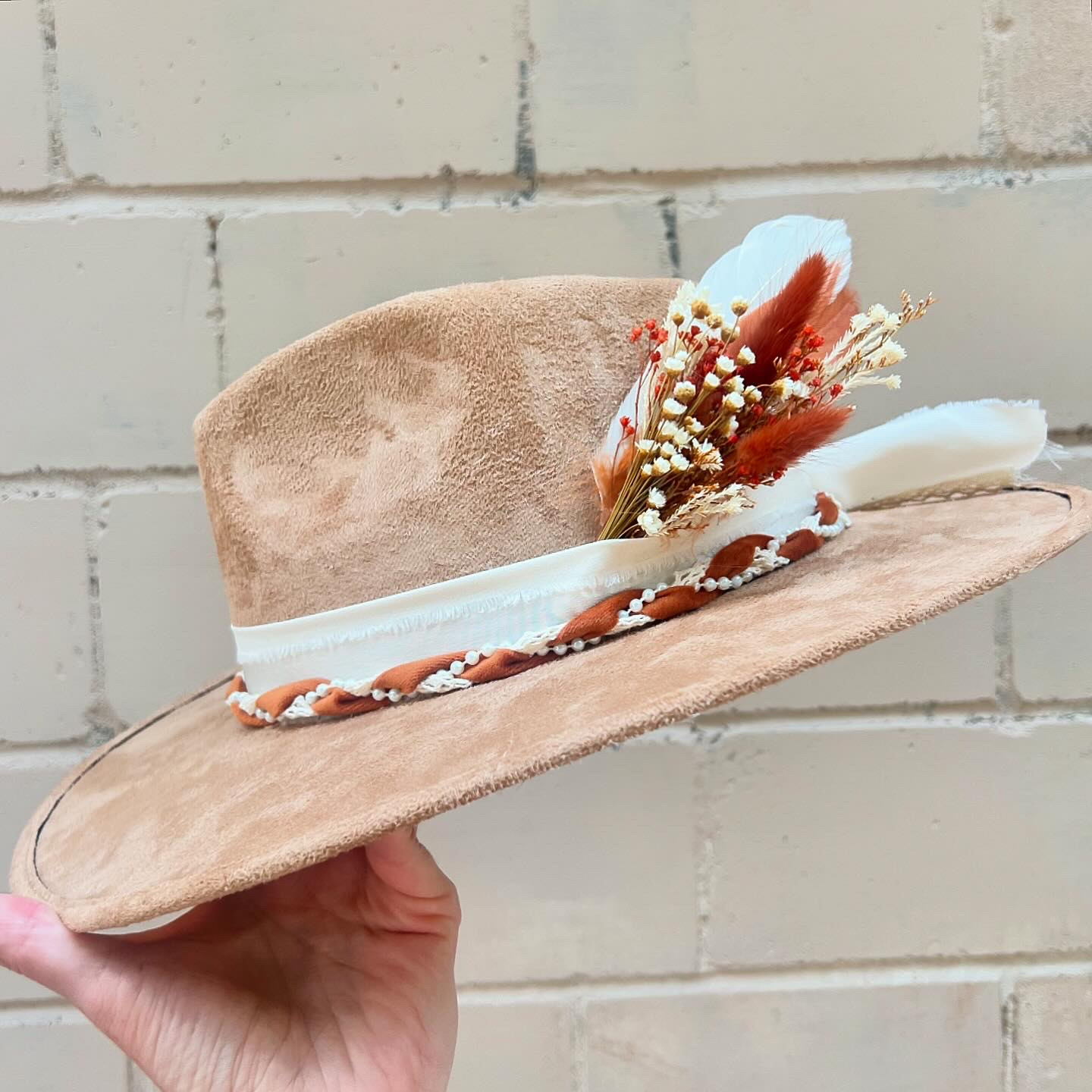 Austin Custom Hat Bar with Hats, Hat bands, Feathers, Trim, and More!