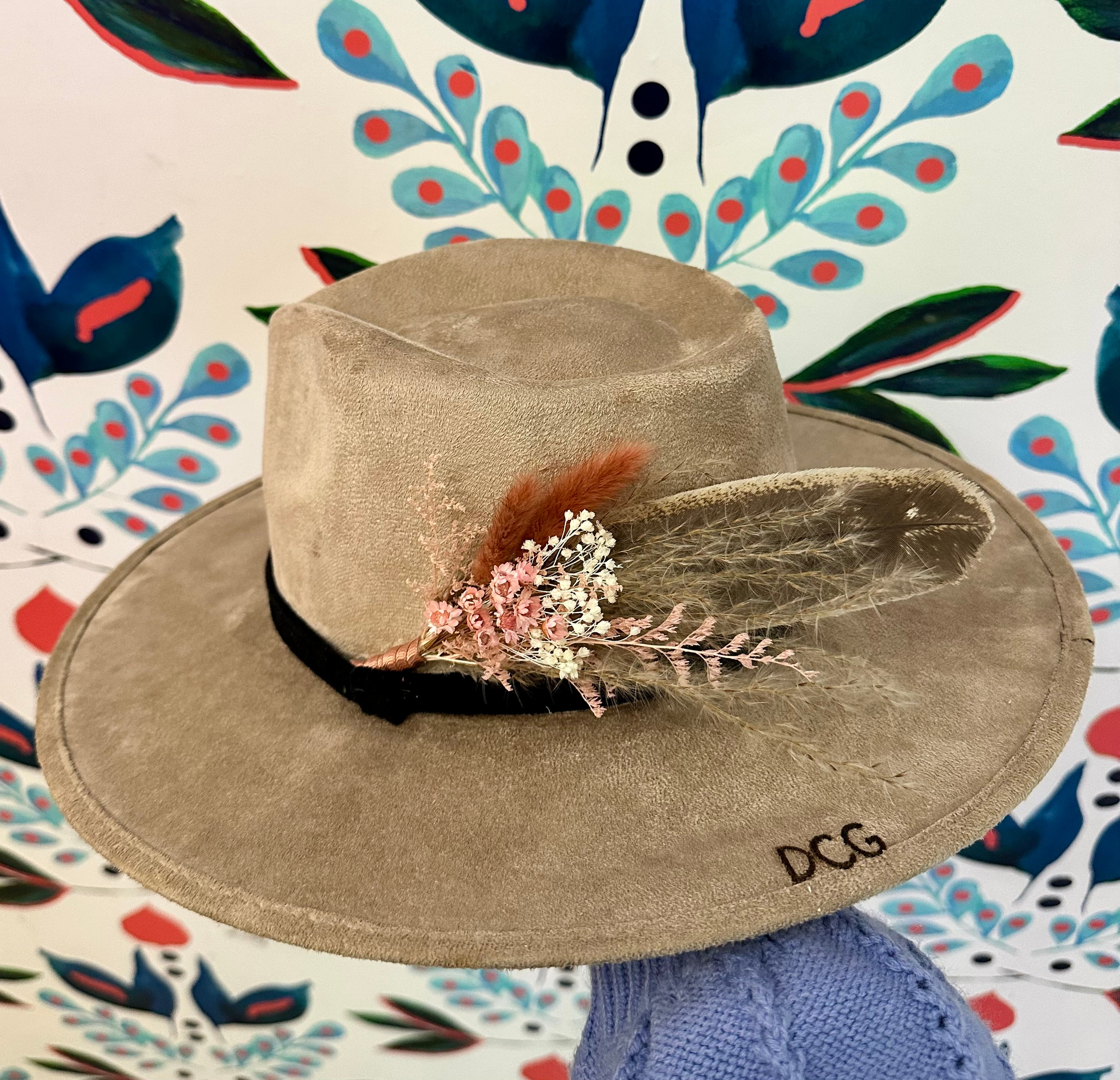 Austin Custom Hat Bar with Hats, Hat bands, Feathers, Trim, and More!