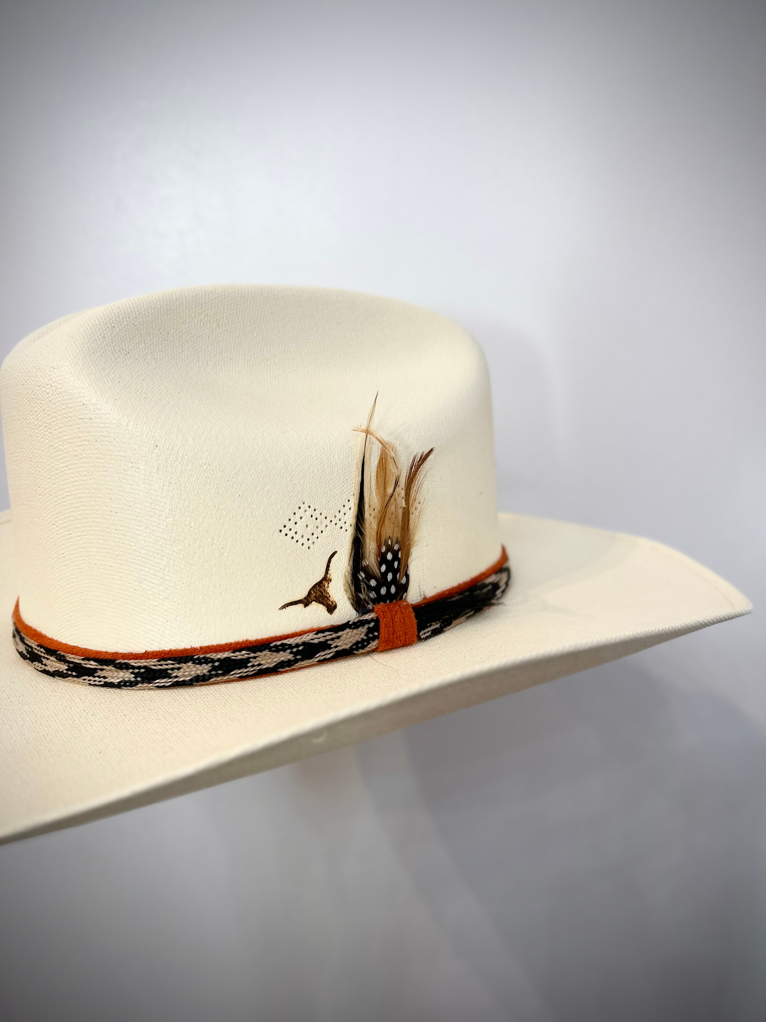 Austin Custom Hat Bar with Hats, Hat bands, Feathers, Trim, and More!