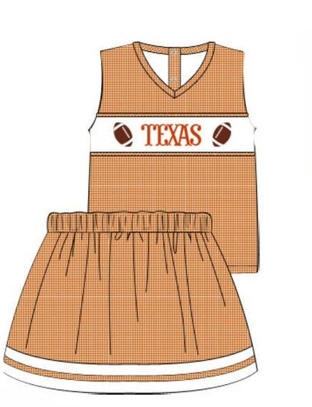 Texas Smocked Cheerleader Outfit - Longhorn Fashions