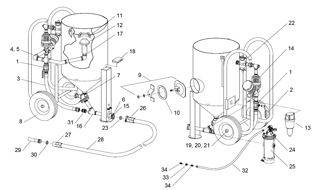 Clemco Pop-up Valve with external sleeve, 4 inch Opening