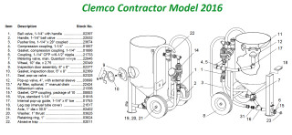 Clemco 21490 Model 2016 Blast Machine, MQV, 2 cuft, 1 inch Piping