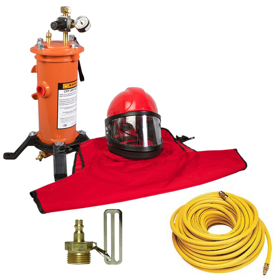 Clemco Apollo 60 HP Supplied Air Respirator with CFC, 50ft. Air Hose ...