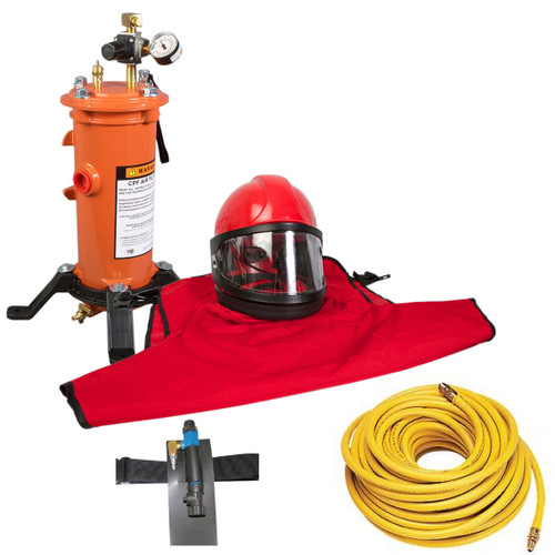 Clemco Apollo 60 HP Supplied Air Respirator with CCAC, 50ft. Air Hose ...