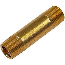 Brass Nipple, 3/8 inch NPT x 2 inch