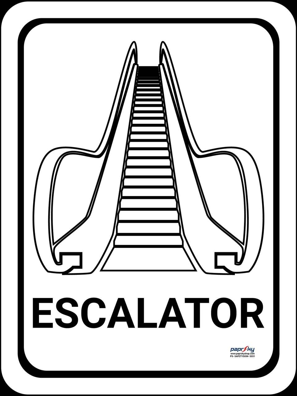 Safety sign - Escalator