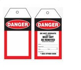 Safety Lockout Tag Tear Proof Double Sided Danger Do Not Start in ...