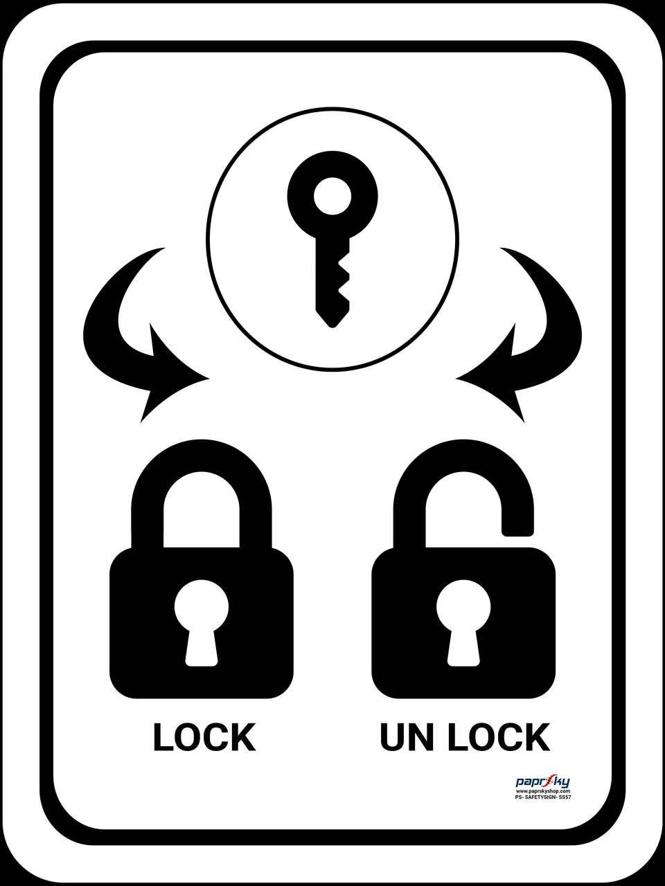 Safety sign - Lock unlock