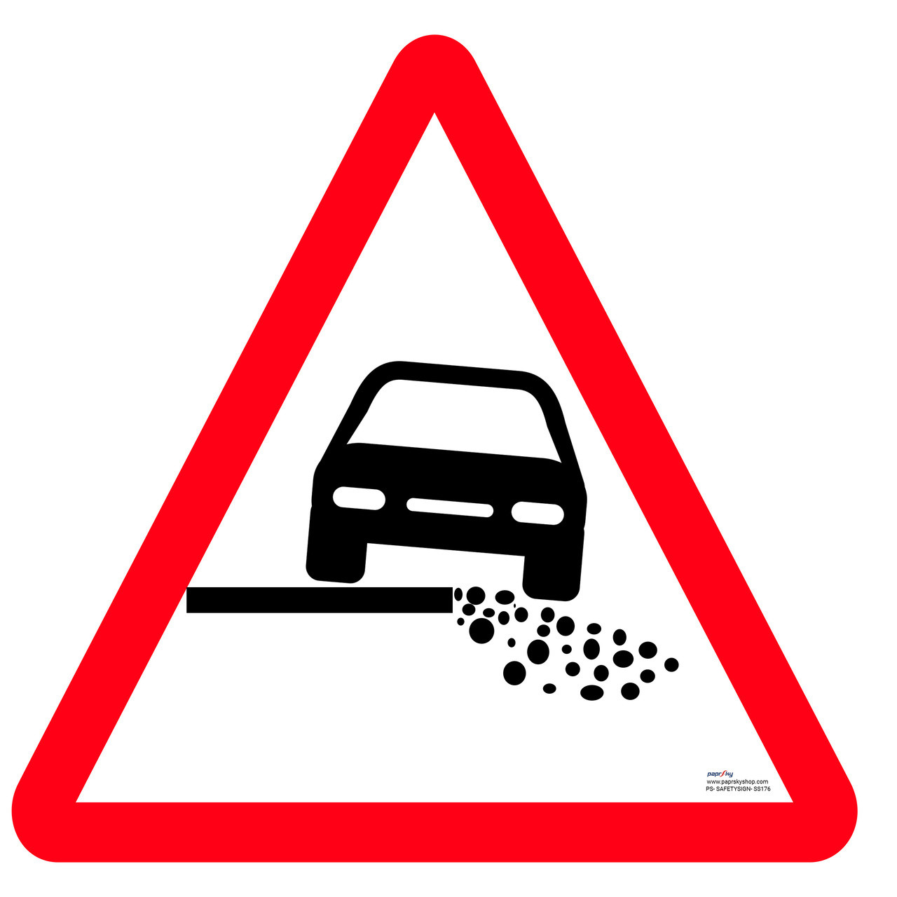 Safety sign - Low shoulder