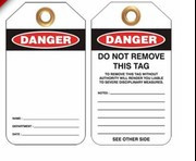 Safety Lockout Tag Tear Proof Double Sided Danger Do Not Start in ...