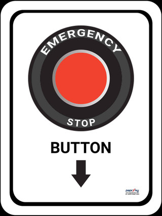 Safety sign - Emergency stop button