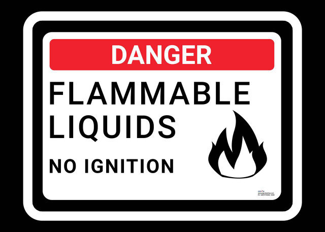 Safety sign - Danger - Flammable Liquids No Ignition