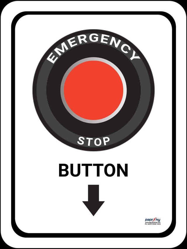 Safety sign - Emergency stop button