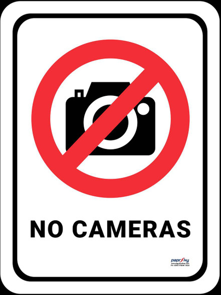 Safety sign - No Cameras