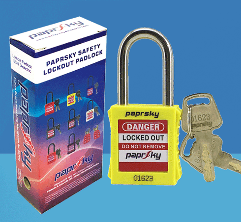 Lockout Padlock Yellow PS-LOTO-PPR-38 regular steel shackle