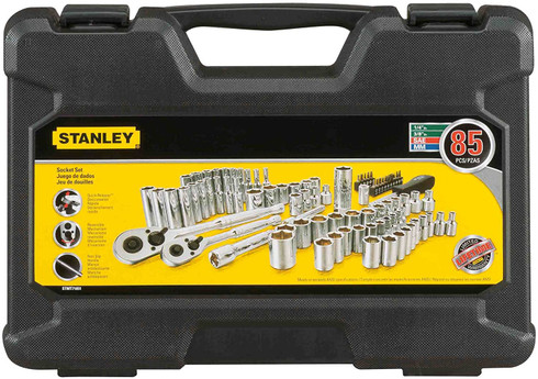 Stanley 85pcs ¼- 3/8 6PTS std and long SAE/metric socket sets STMT71651