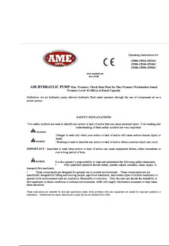 AME 15901 Miller Mud Flap for 15900 15920 Air Hydraulic Pump