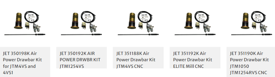 JET Tools AIR POWER DRAWBAR KIT JTM1254VS CNC