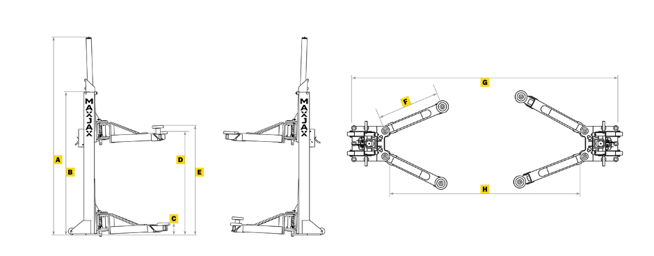 MaxJax M7K 7,000 Lbs Portable Car Lift - Deluxe Package