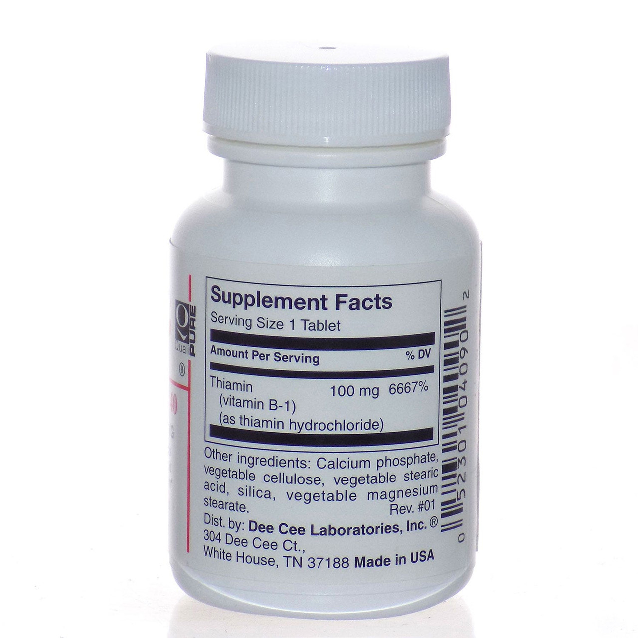 Natural Vitamin B1 Supplement - Dee Cee Labs Formula 40