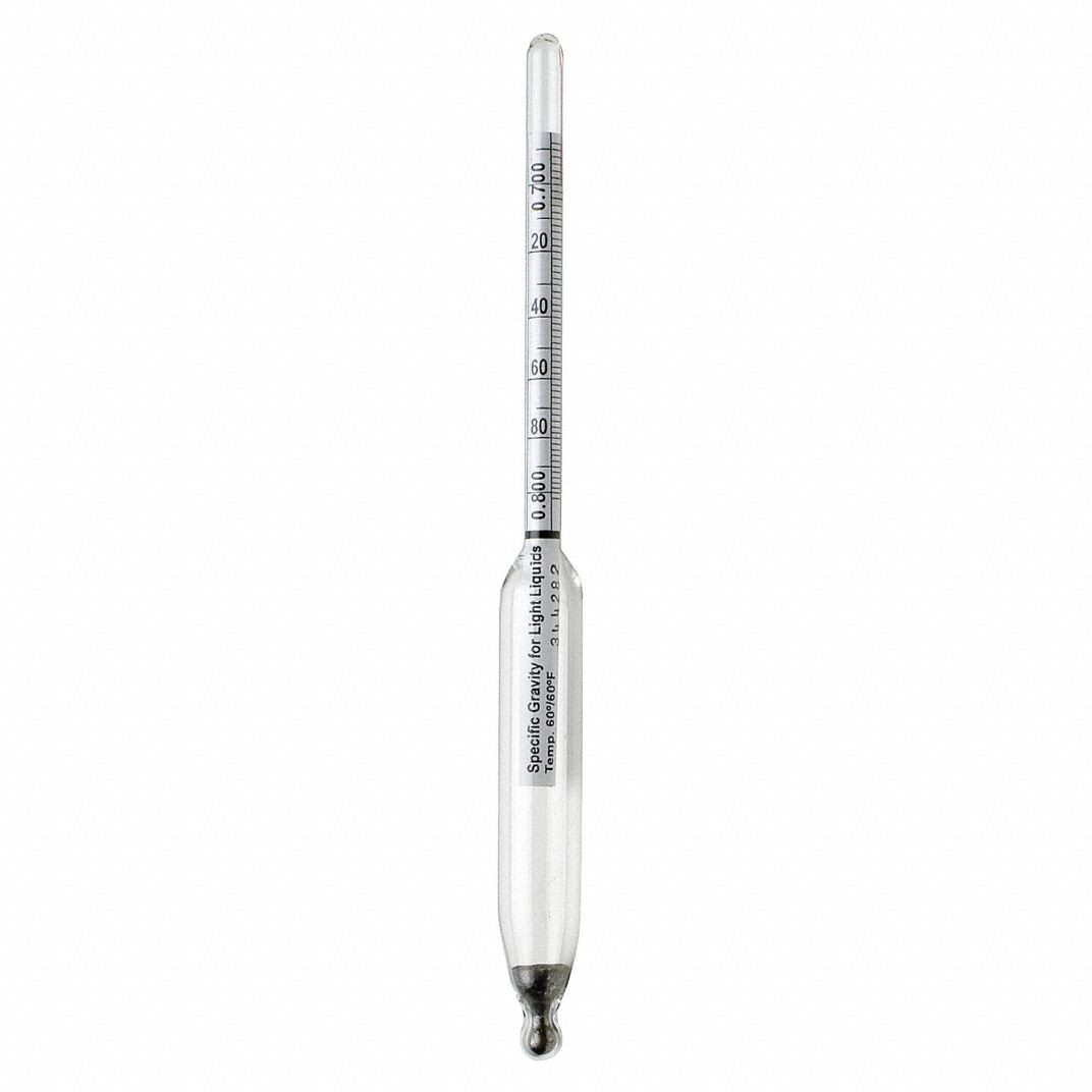 Specific Gravity Hydrometers, 0.800 to 0.900, Plain Form, 0.002 Scale ...