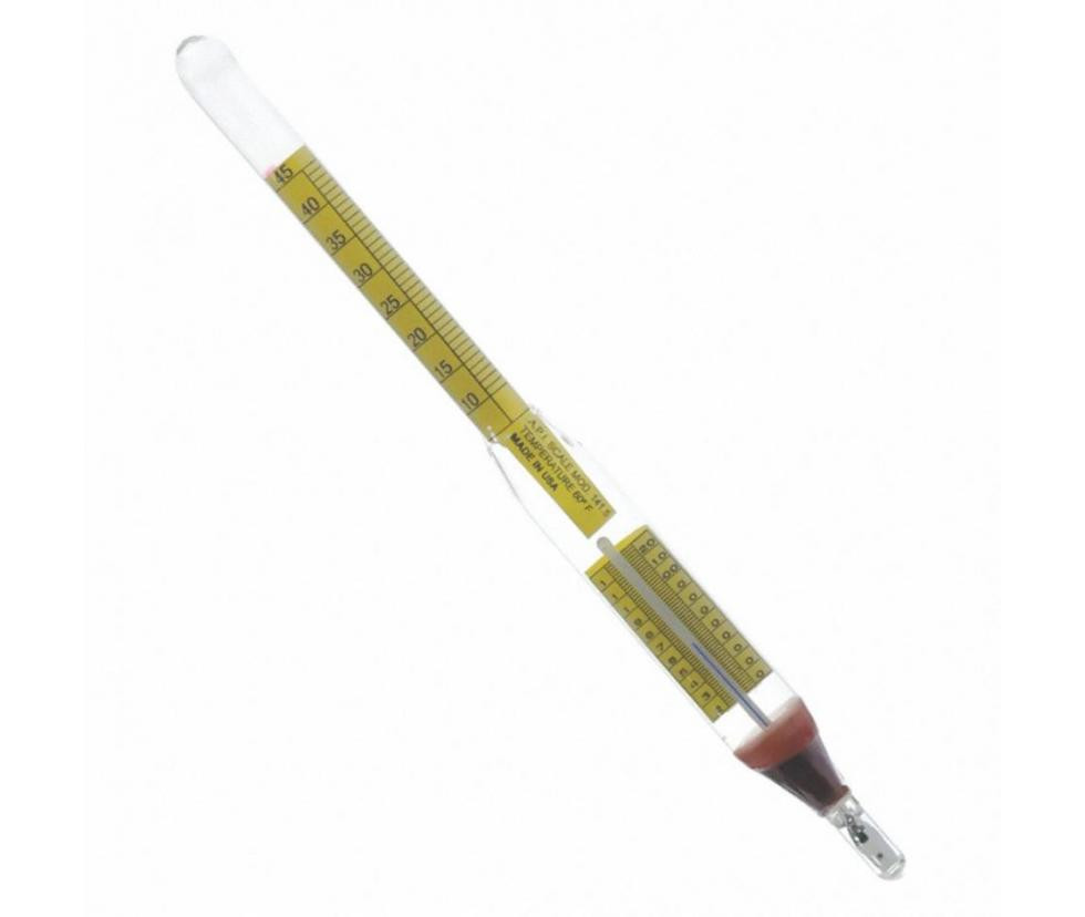 API Combined Form Hydrometers, 10 to 45deg., 1.0 Scale Div., 0-220F ...
