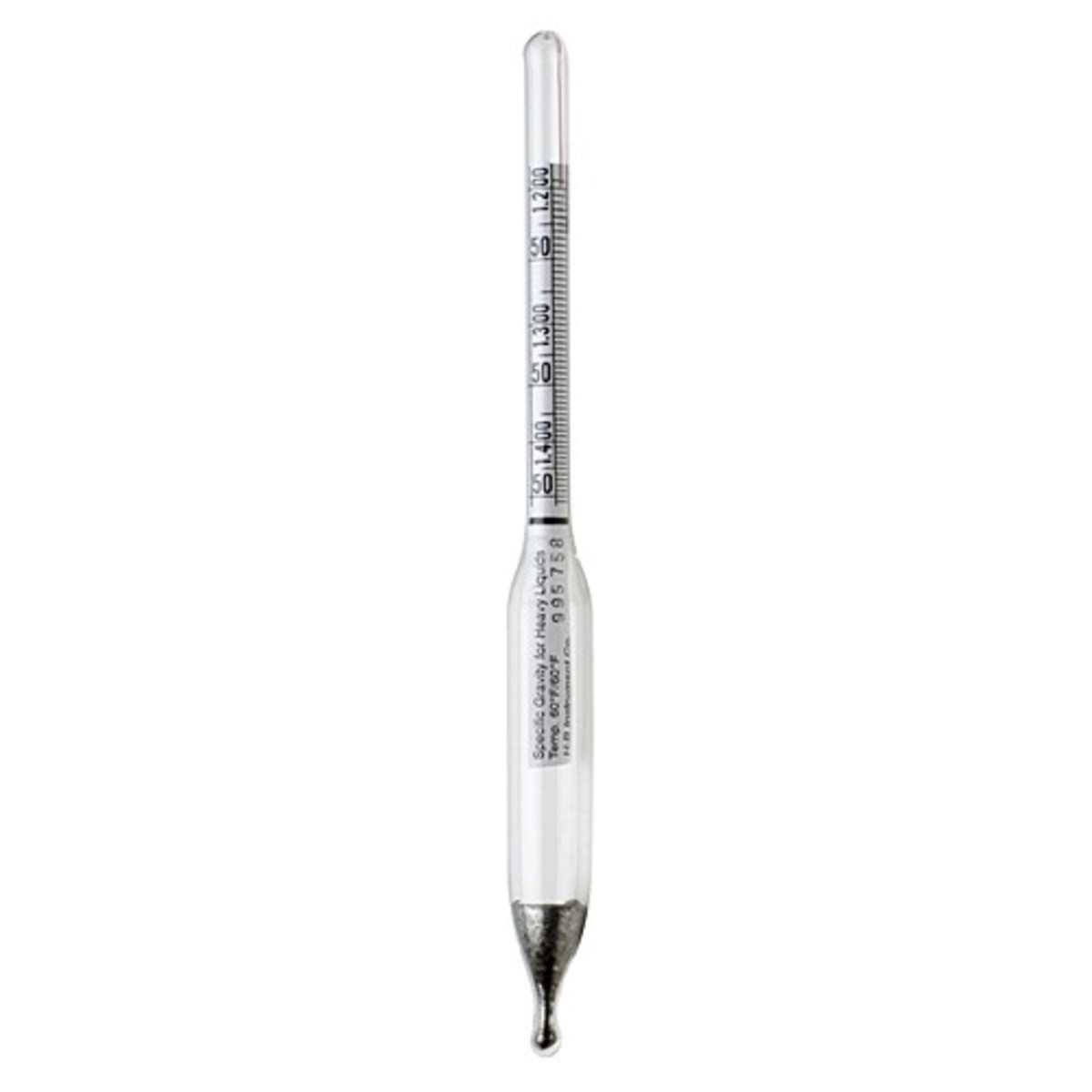 Specific Gravity Hydrometers, Range 1.400 to 1.625, Plain Form, 150mm ...