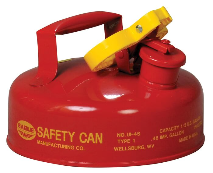 Eagle UI4S 2-Quart Type 1 Red Galvanized Steel Safety Can for ...