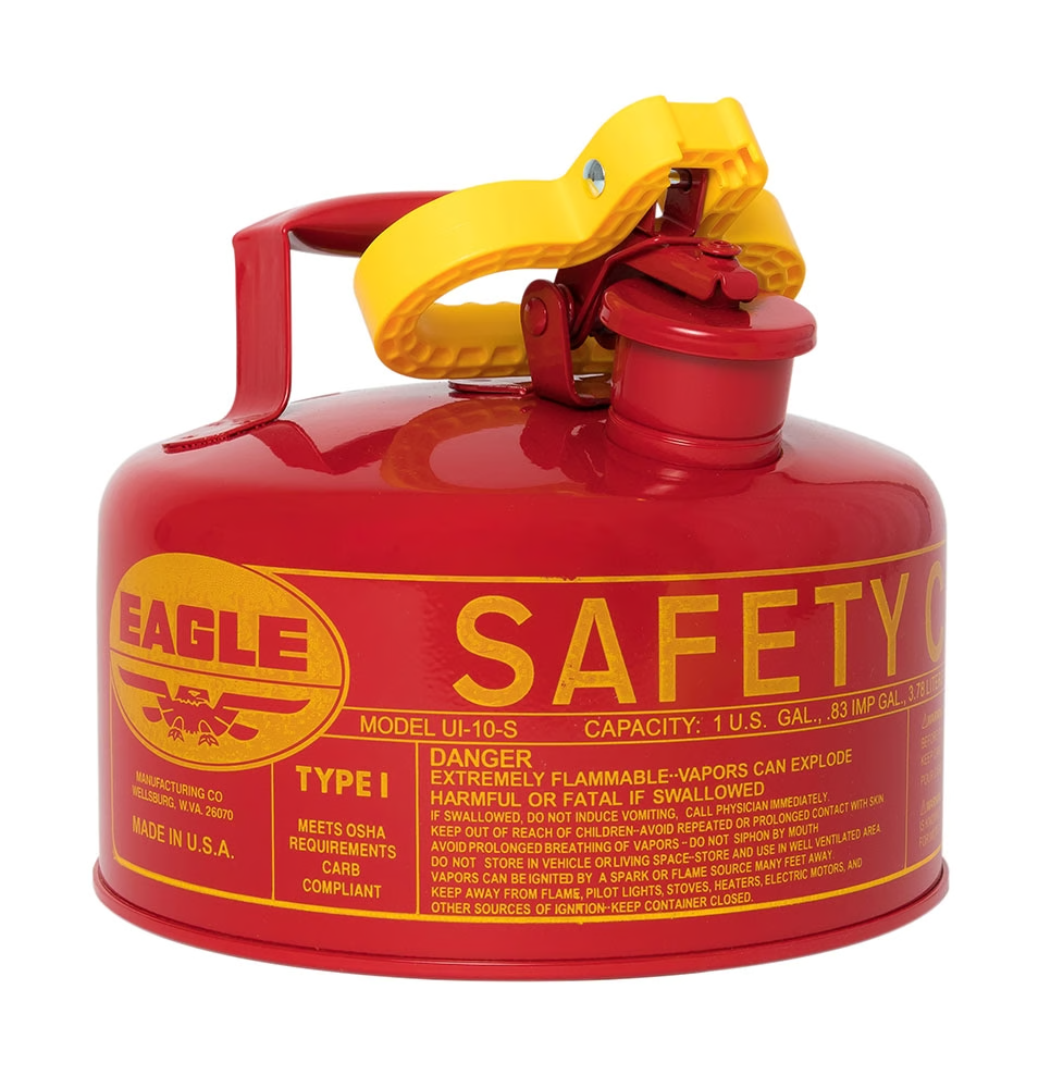 Eagle UI10S 1 Gallon Type 1 Red Galvanized Steel Safety Can for ...