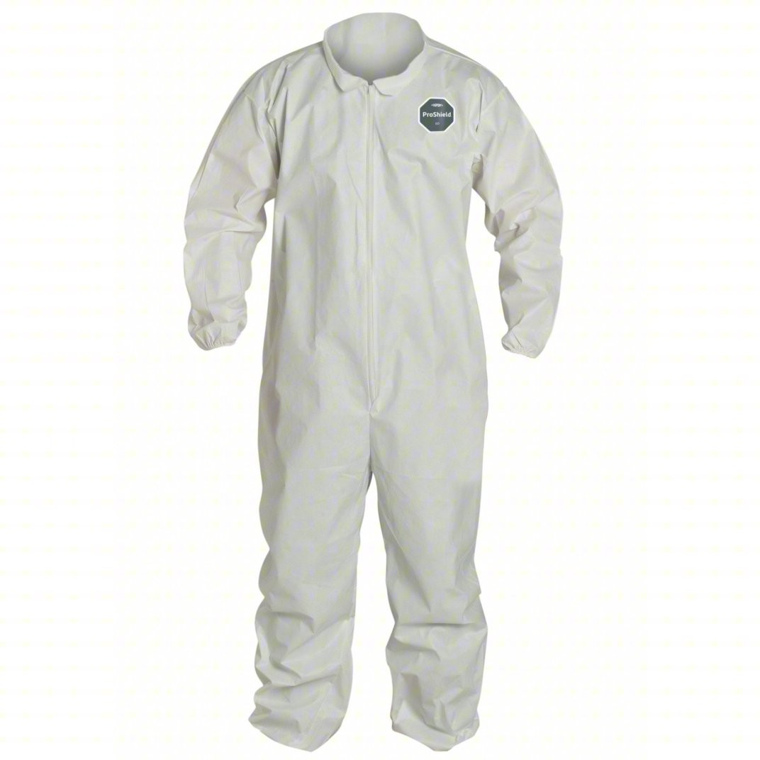 DuPont NG125SWHMD002500 ProShield 60 Zip Front Coveralls with Collar ...