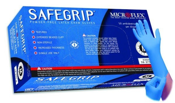 Microflex SG375-S SafeGrip Powder-Free Latex Gloves-Small - G2743E-1 ...
